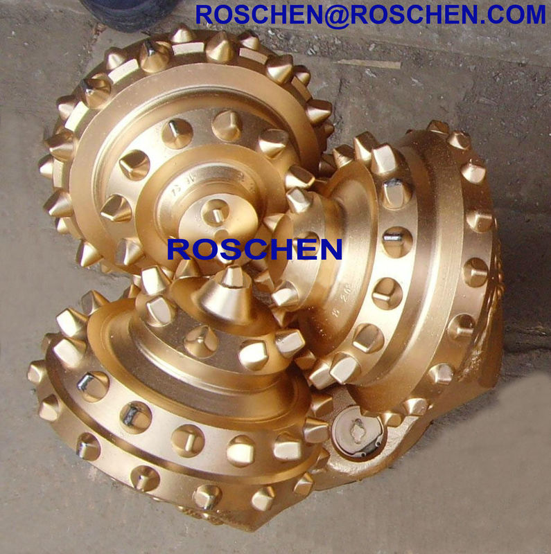 Three Cone Chisel 104.8mm Tricone Drill Bit / Tricone Rock Bit Untuk ...